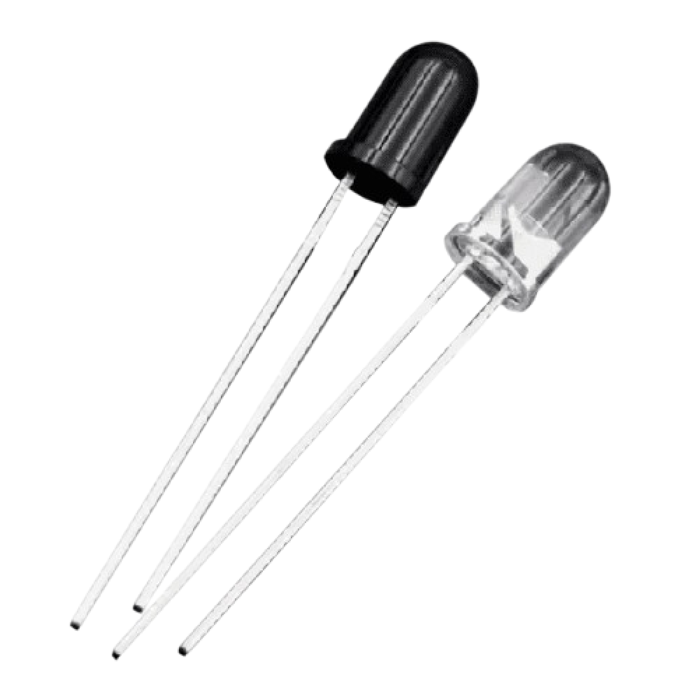 5MM Infrared Transmitter Receiver Tube F5 IR LED (Black & Transparent)