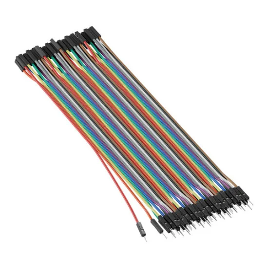 Male to Female Jumper Wire (Multicolor, 20cm Length) - 40/ Pack