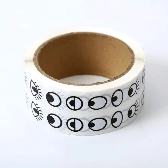 Eye stickers on a roll- Black & White